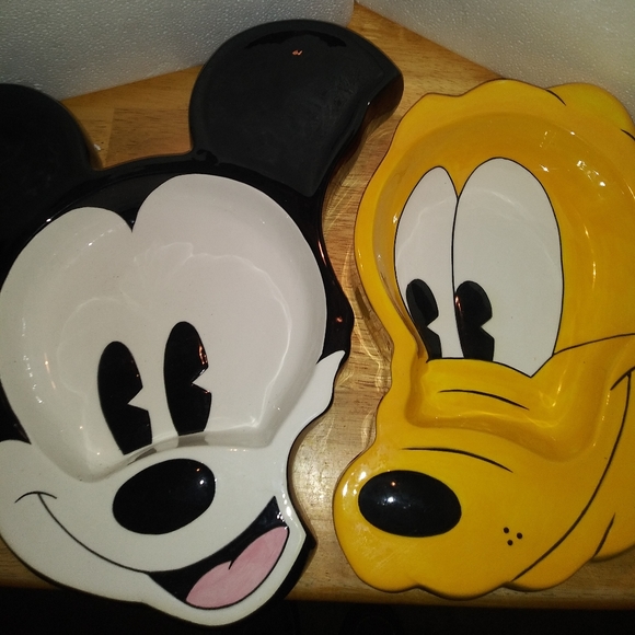 Disney | Other | Vintage 75th Anniversary Mickey And Pluto Dish Set ...